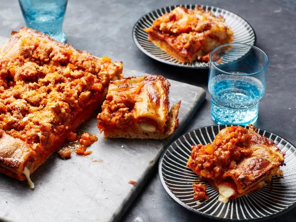 Mozzarella Stick Stuffed Crust Pizza Recipe | Food Network Kitchen ...