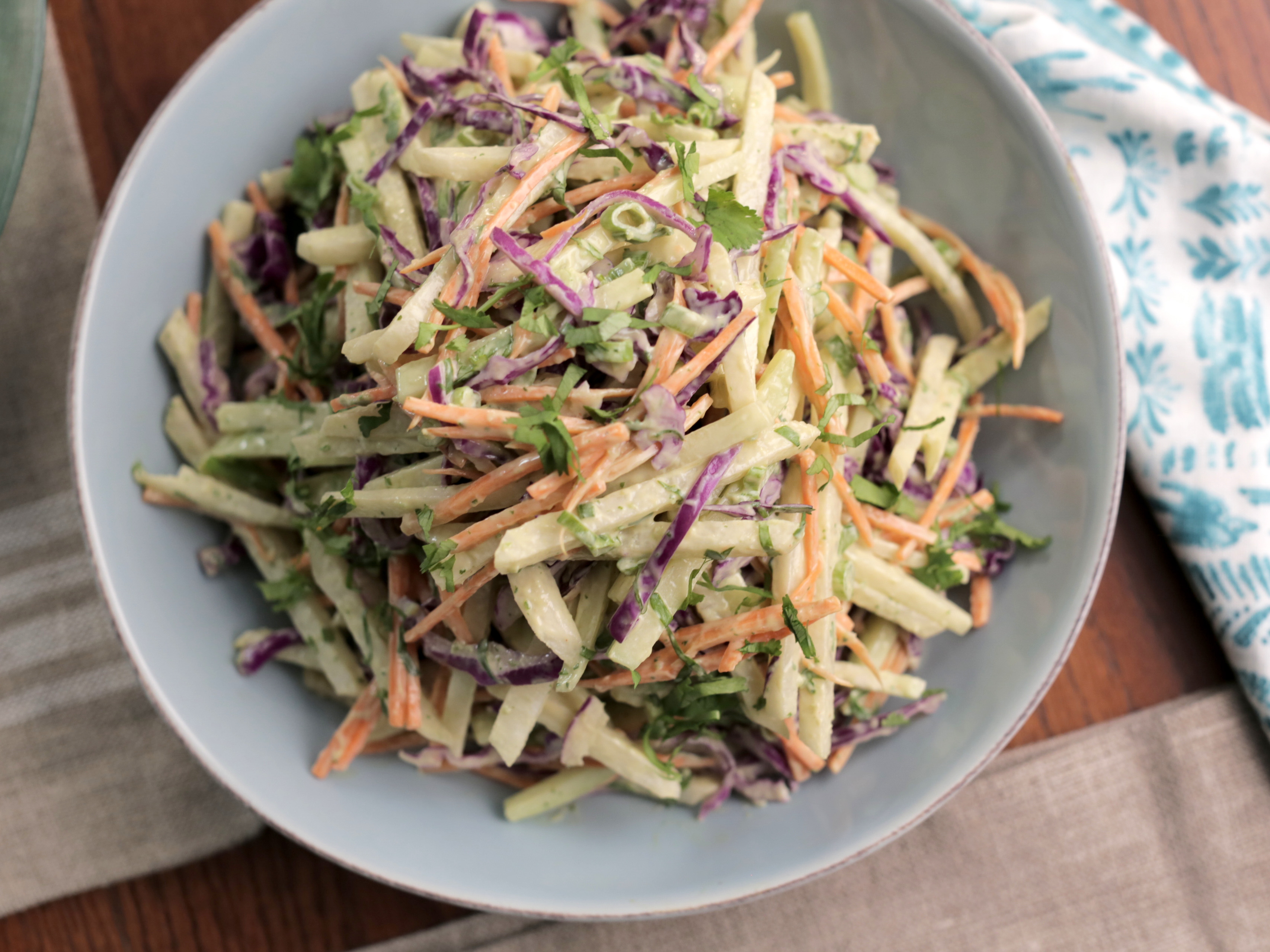 Chayote Slaw with Avocado and Cilantro Dressing Recipe - Chef's ...