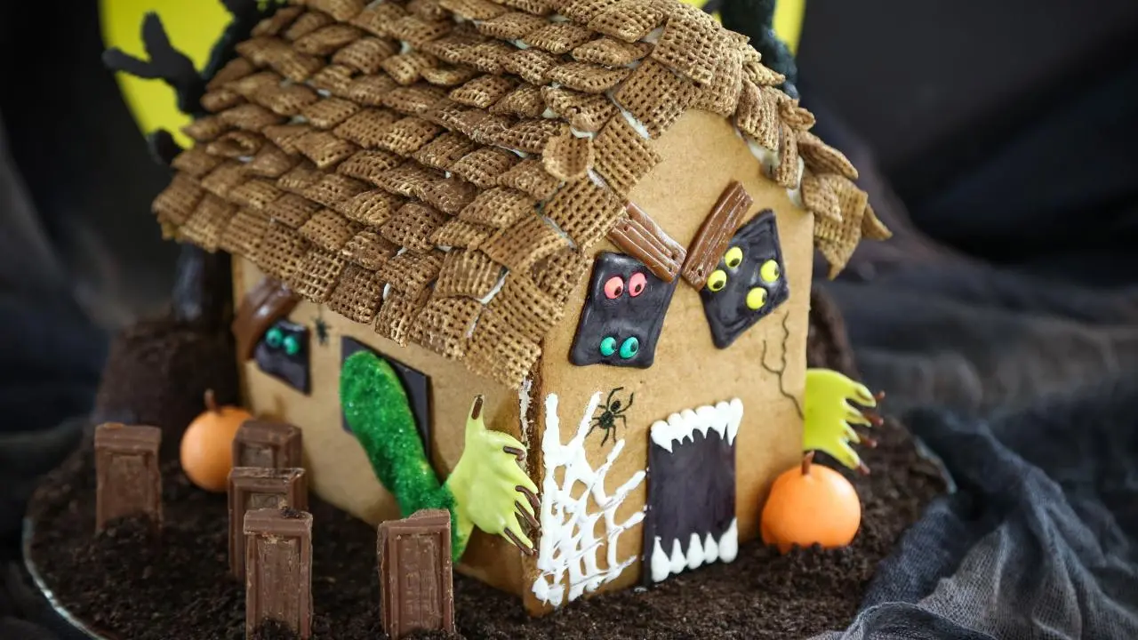 Haunted Gingerbread House Recipe | Heather Baird | Food Network