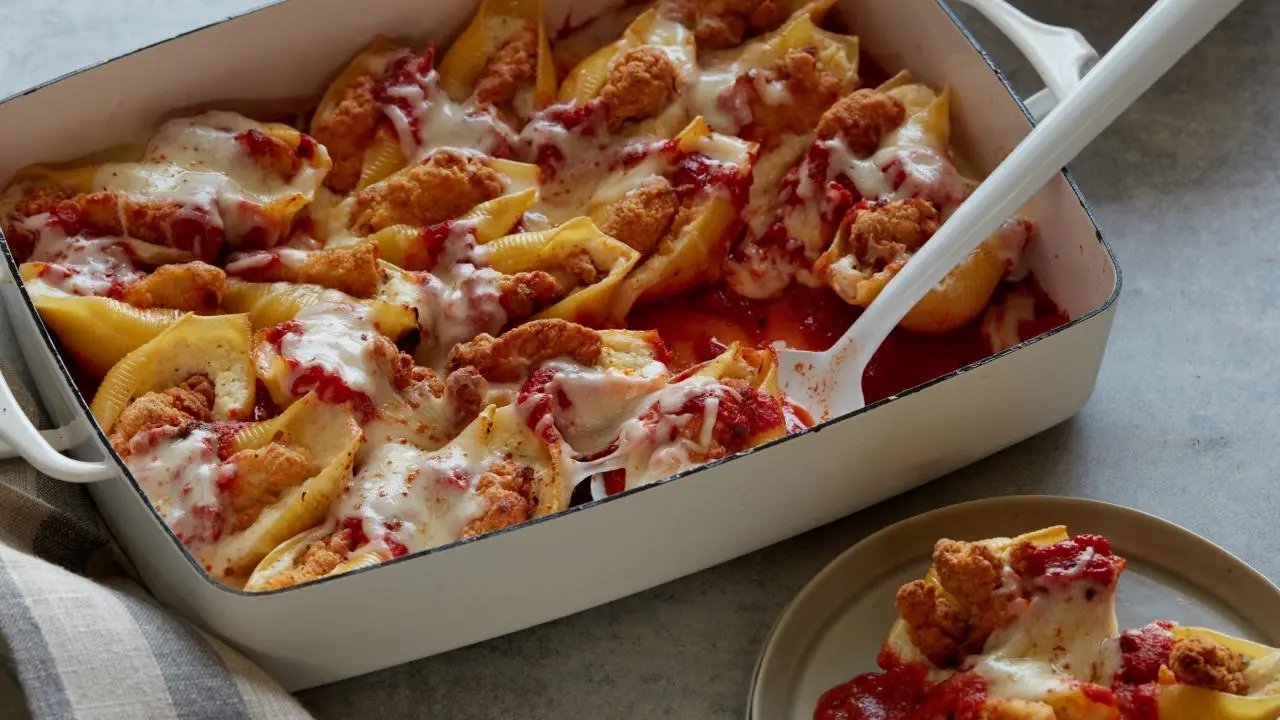 Chicken Parmesan Stuffed Shells Recipe | Food Network Kitchen | Food ...