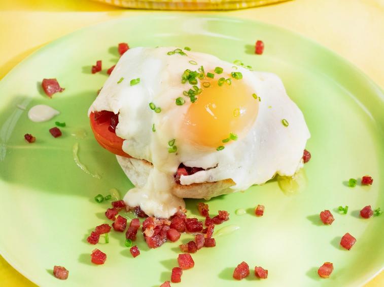 Corned Beef Hash Benedict with Cheesy Mornay Sauce Recipe | Jeff Mauro ...