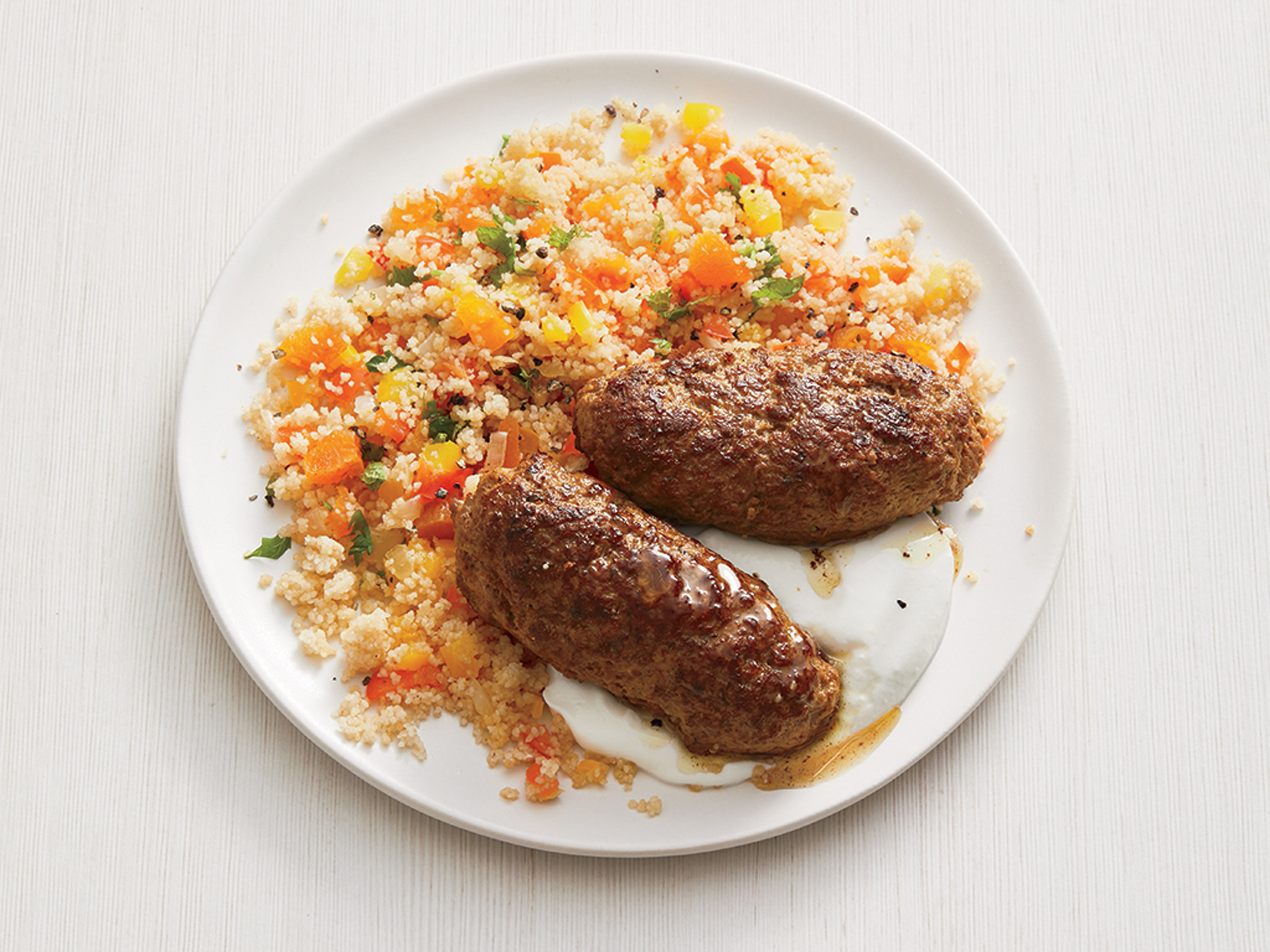 Turkish Beef Patties with Confetti Couscous Recipe - Chef's Resource ...
