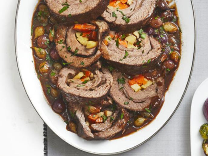 Red Wine-Braised Brisket Roulade Recipe | Food Network Kitchen | Food ...