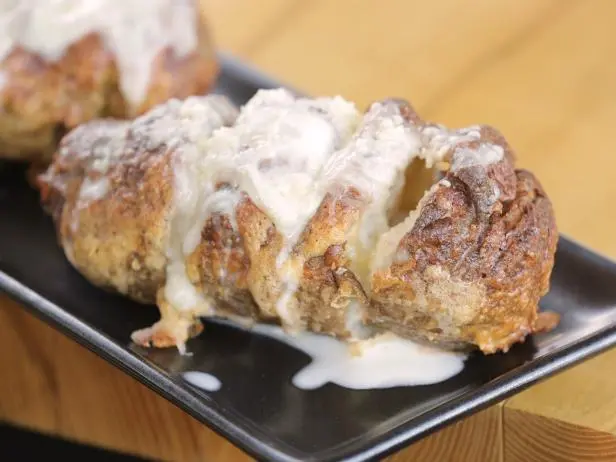Hasselback Potatoes with Fromage Fort Recipe | Aaron May | Food Network