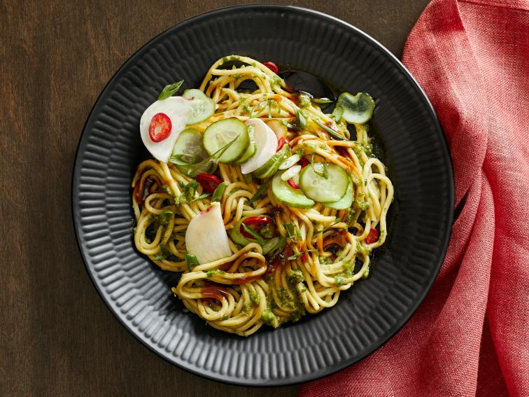 Lo Mein with Ginger-Scallion Sauce and Pickled Vegetables Recipe | Food ...