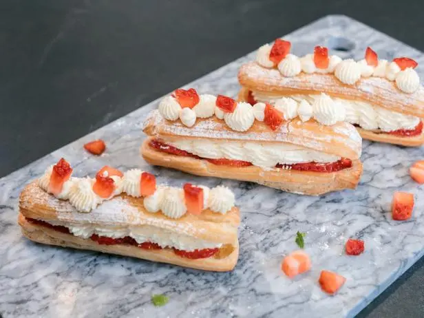 Strawberries and Cream Eclairs Recipe | Food Network
