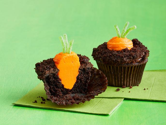 Sprouting Carrot Chocolate Cupcakes Recipe | Food Network Kitchen ...