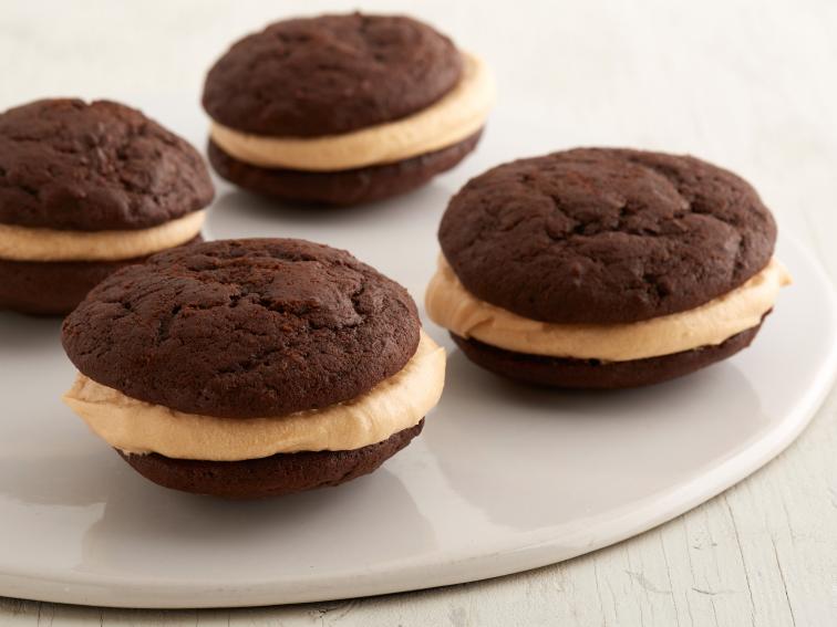 Mocha Whoopie Pies with Caramel Buttercream Recipe | Food Network ...