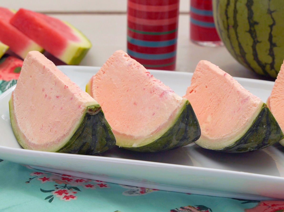 No-Churn Watermelon Ice Cream Slices Recipe - Chef's Resource Recipes