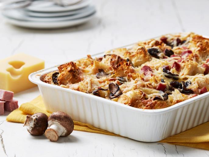 Cheesy Ham and Mushroom Strata Recipe | Food Network Kitchen | Food Network
