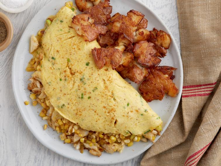 Baltimore Crab Boil Omelet with Crispy Smashed Potatoes Recipe | Food ...