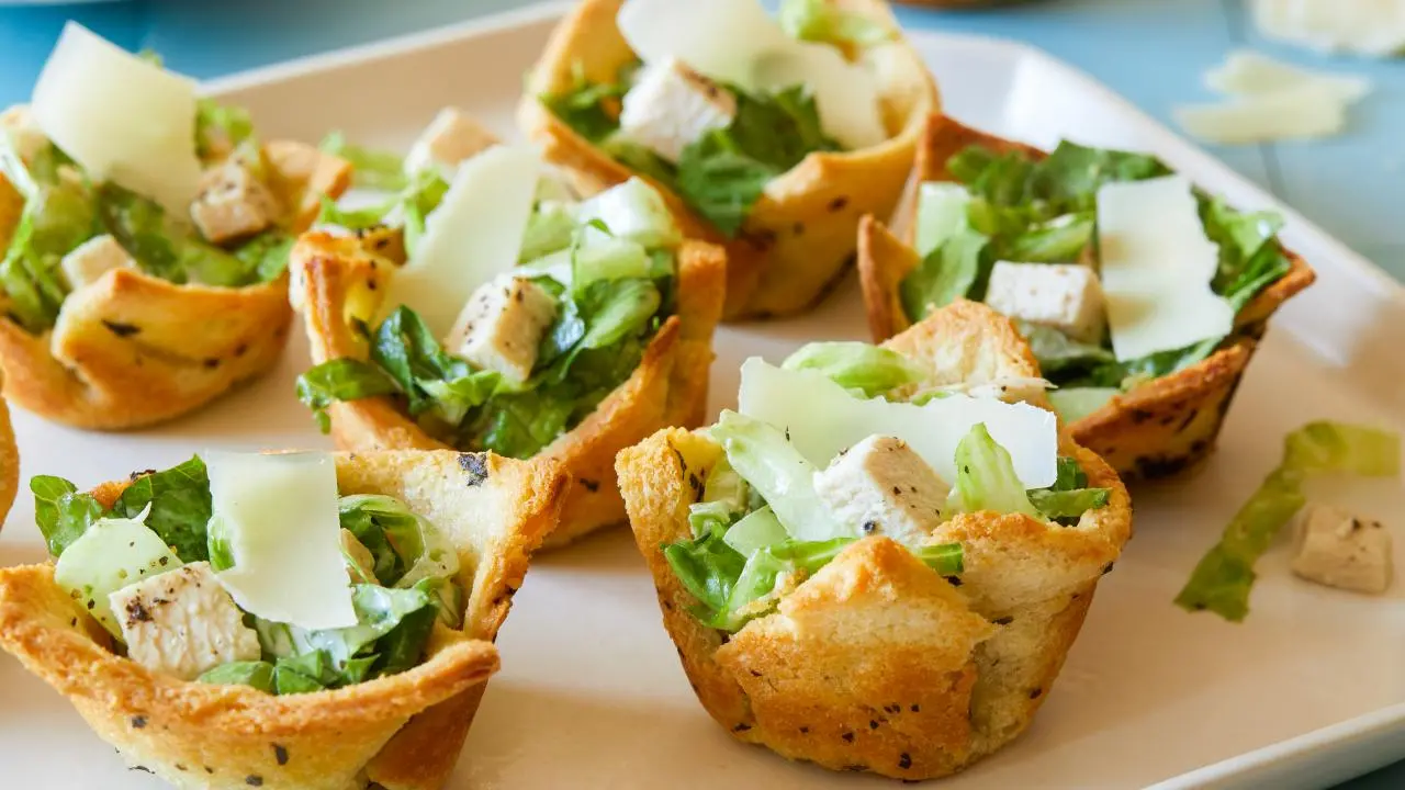 Chicken Caesar Crouton Cups Recipe | Food Network Kitchen | Food Network
