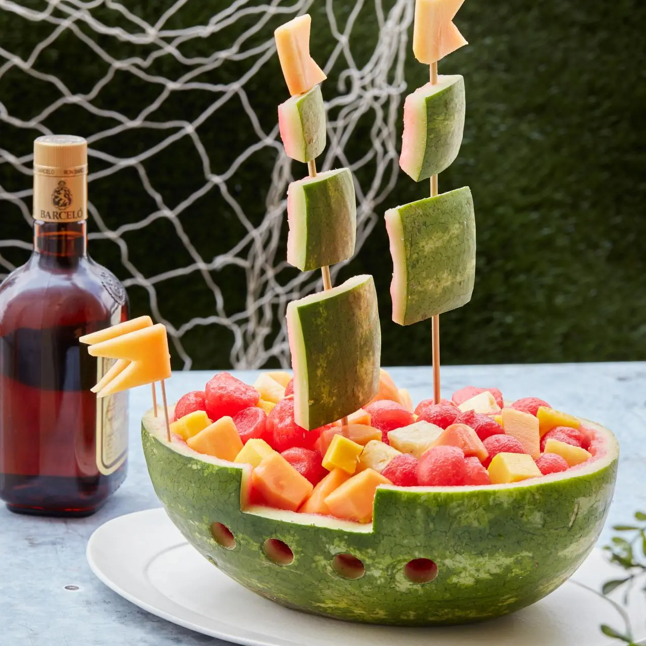 Carved Watermelon Ship