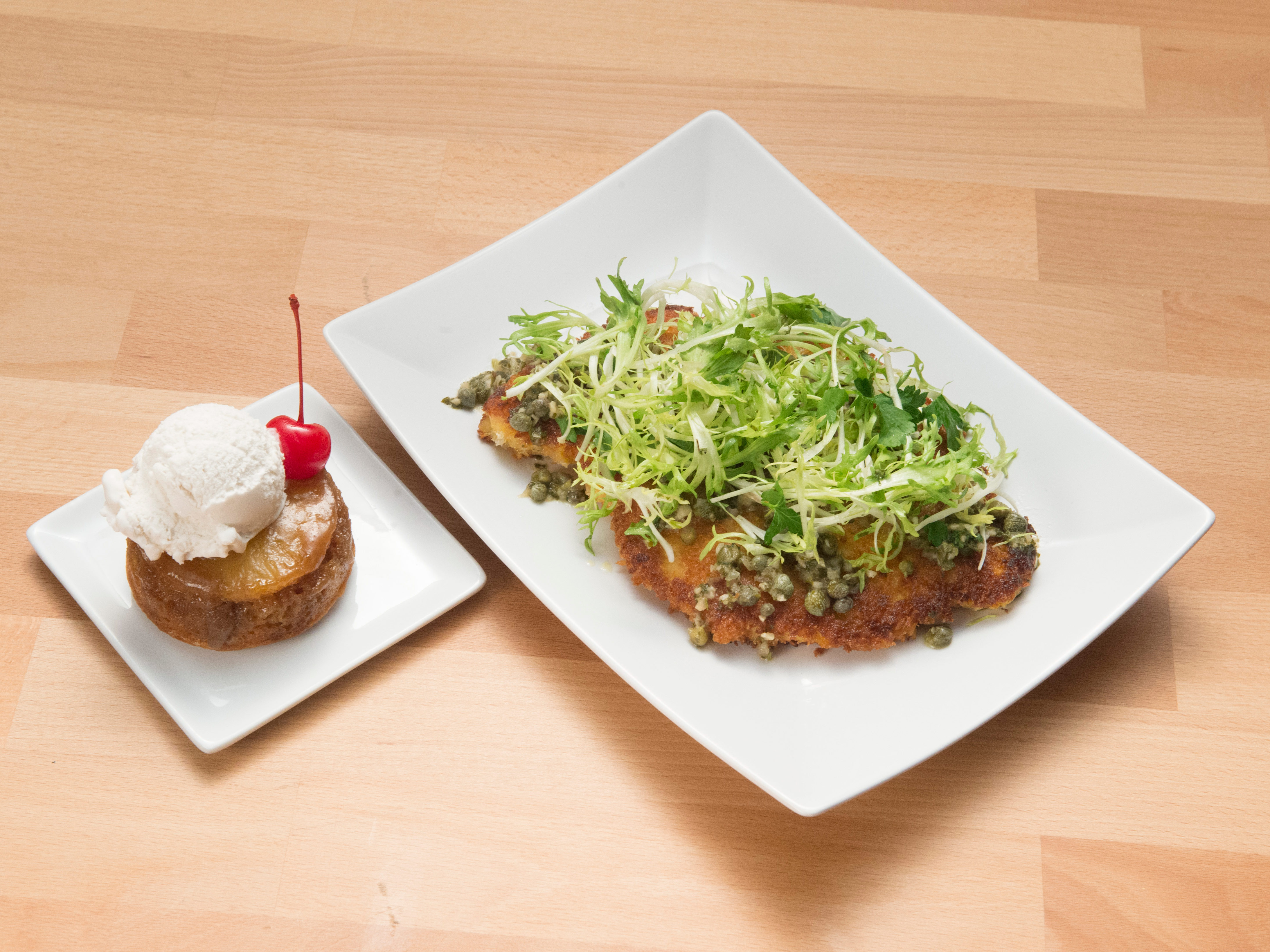 Crispy Chicken Piccata with Frisee and Fines Herbes Recipe - Chef's ...