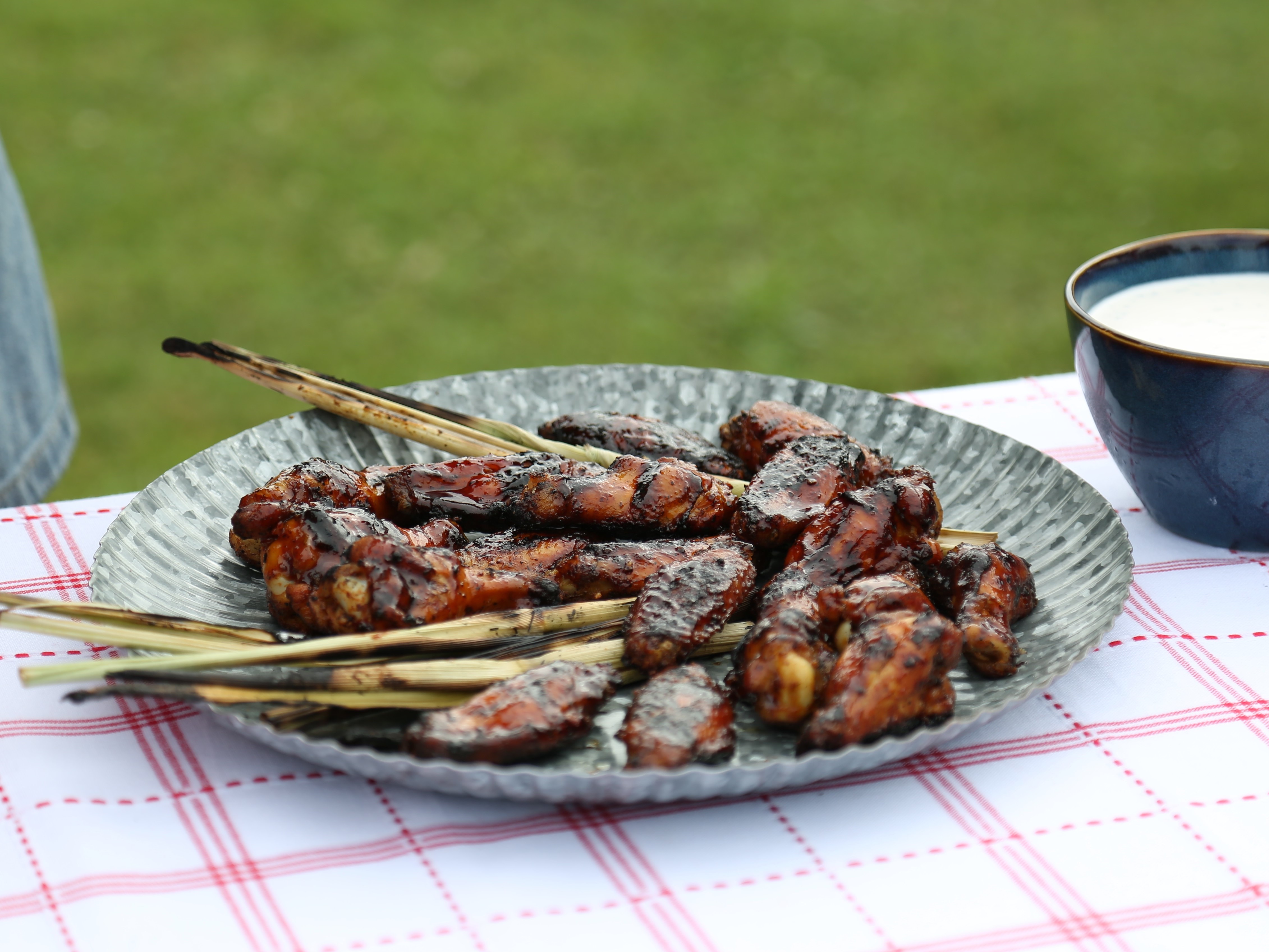 Sugarcane Wings with Cane Row BBQ Sauce and Rosemary Ranch Recipe ...