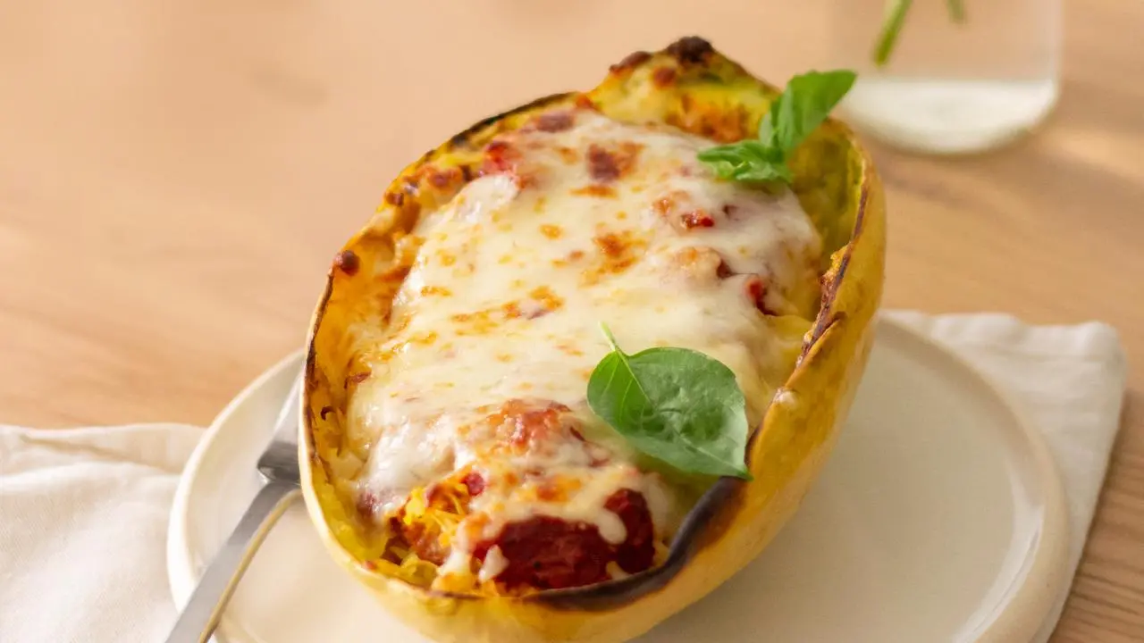 Spaghetti Squash Tomato Bake Recipe | Bev Weidner | Food Network