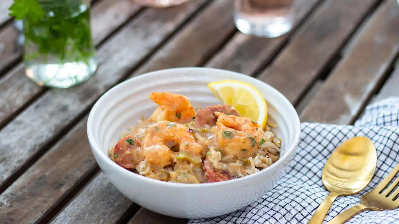 One-Skillet Cajun Shrimp and Rice Recipe | Bev Weidner | Food Network