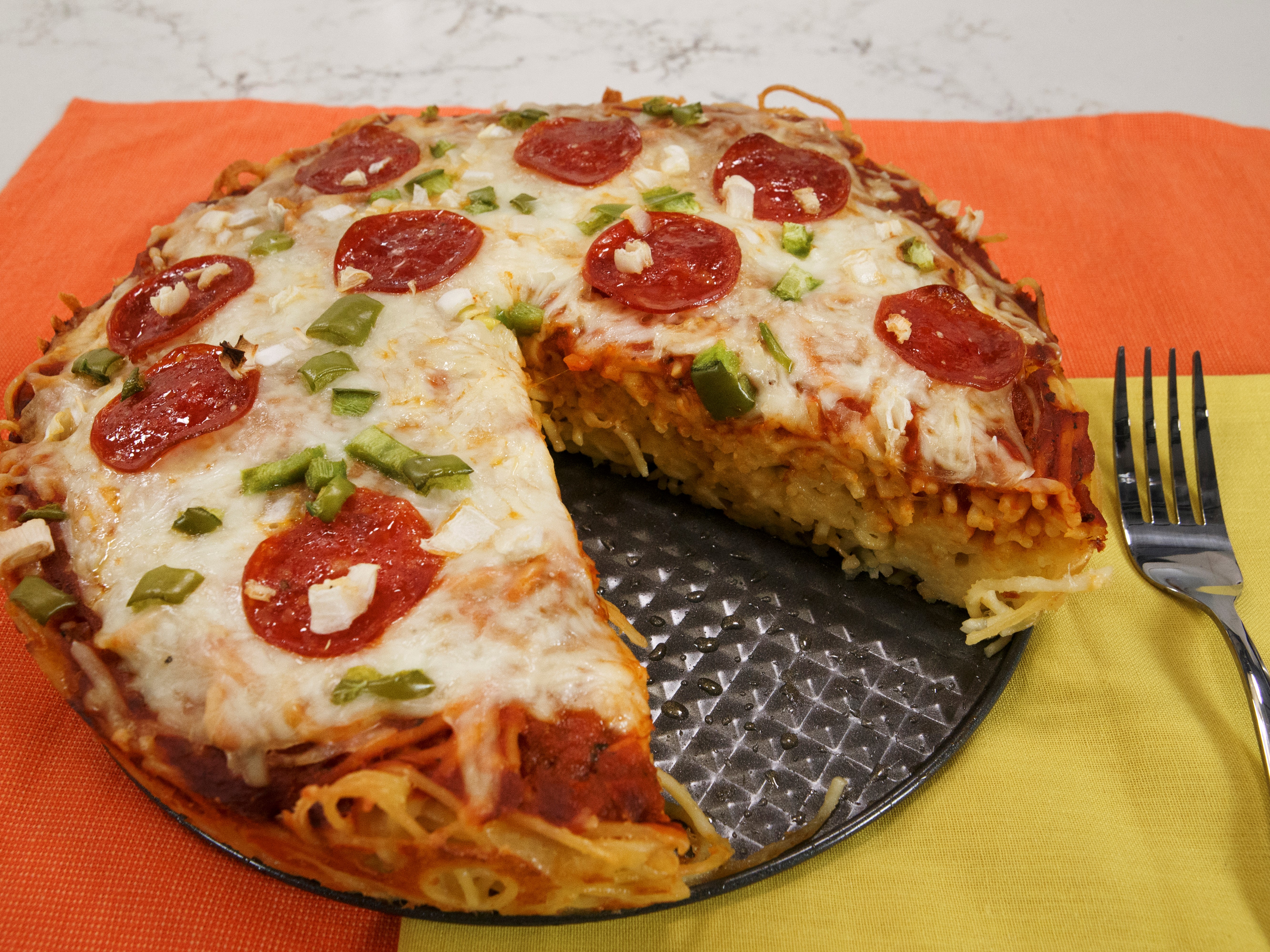 Deep-Dish Spaghetti Pizza Recipe - Chef's Resource Recipes