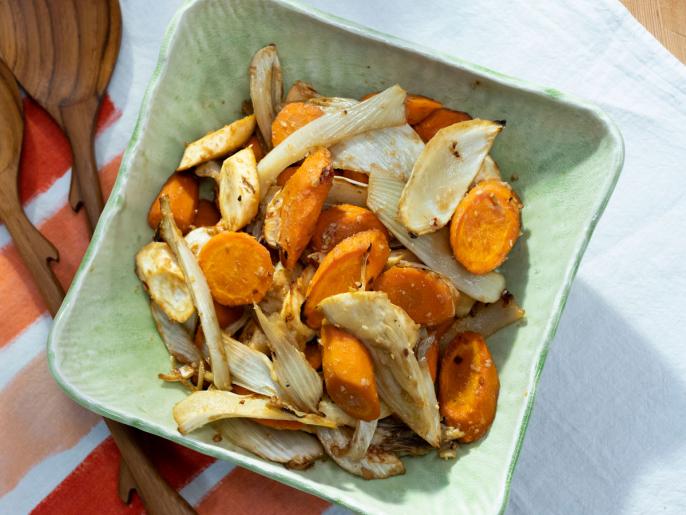 Miso Maple Roasted Root Vegetables Recipe | Katie Lee Biegel | Food Network