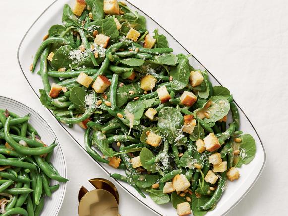 Green Bean and Kale Caesar Salad Recipe | Food Network Kitchen | Food ...