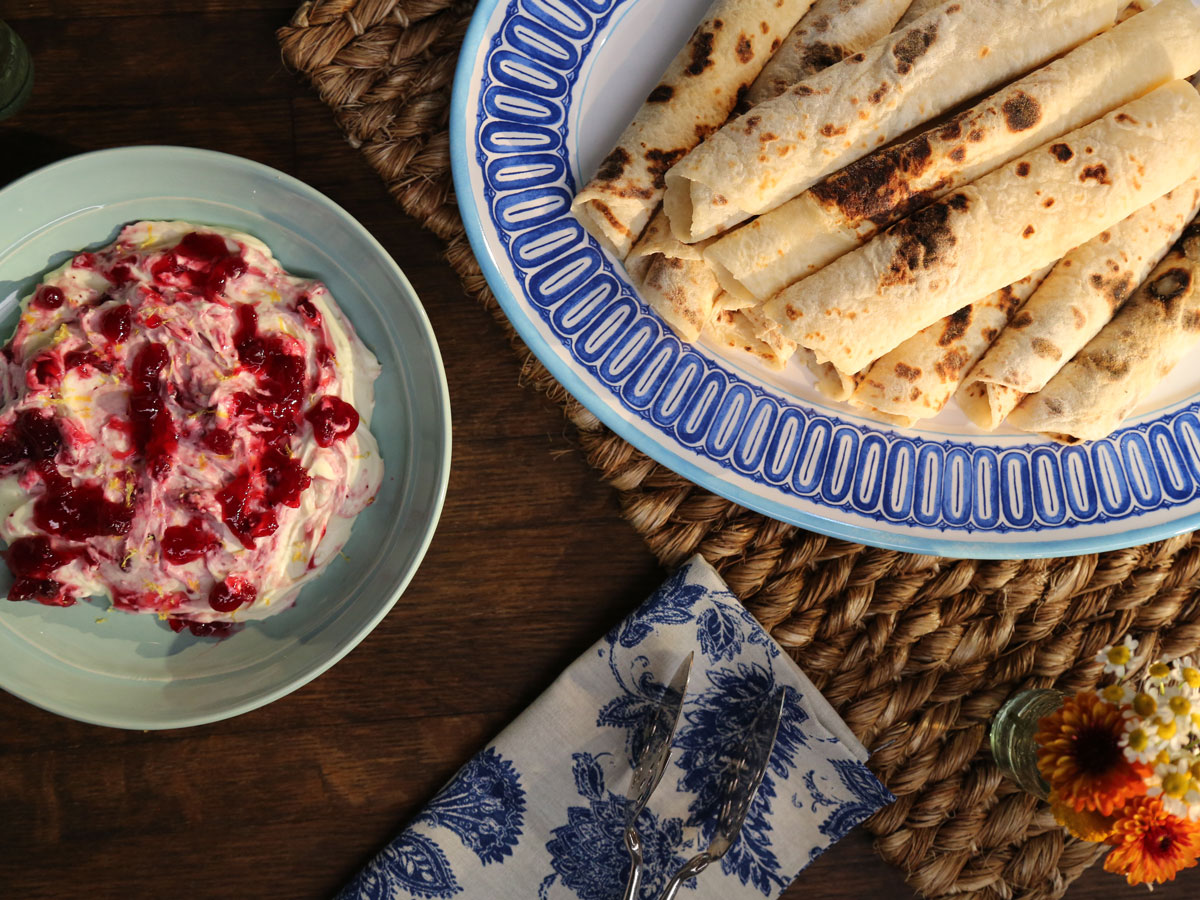 Lefse with Lingonberry Cream Cheese Recipe - Chef's Resource Recipes