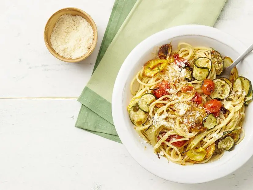 Spaghetti with Zucchini and Tomatoes Recipe | Tyler Florence | Food Network