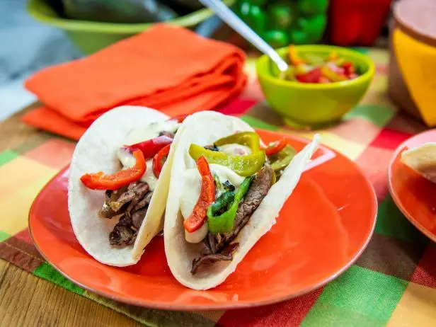 Grilled Prime Cheeseteak Tacos Recipe | Jeff Mauro | Food Network