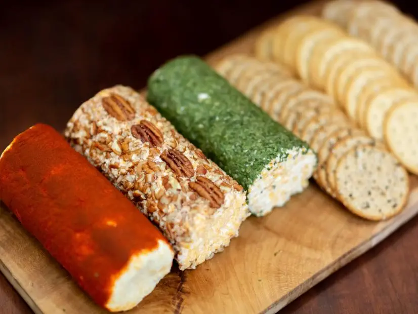 A Trio of Cheese Logs Recipe | Food Network