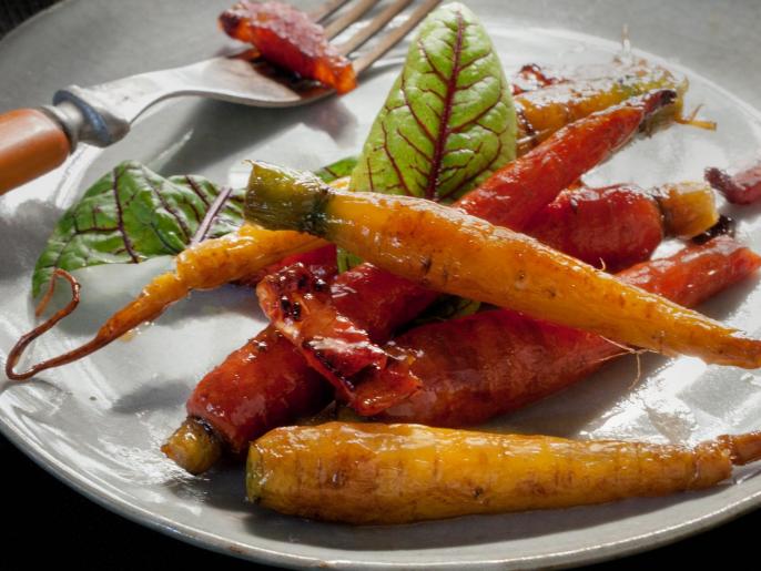 Glazed Carrots with Guanciale Recipe | Zakary Pelaccio | Food Network