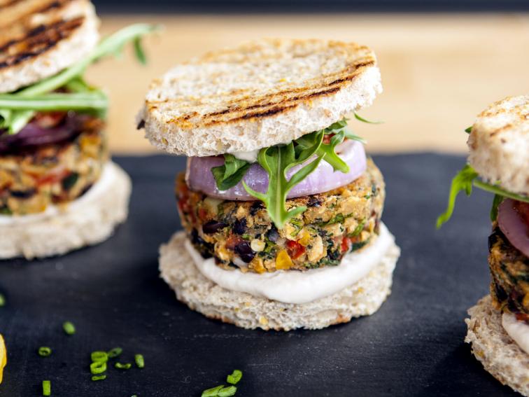 Mediterranean Sliders with Harissa Recipe | Chad Sarno | Food Network