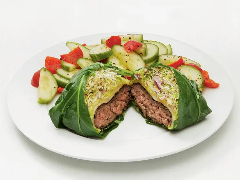 Collard Green–Wrapped Burgers Recipe | Food Network Kitchen | Food Network