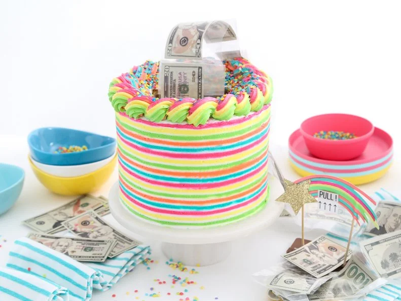 How to Make a Surprise Hidden Money Cake | Food Network