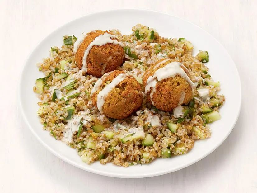 Pea-Mint Falafel with Bulgur Recipe | Food Network Kitchen | Food Network