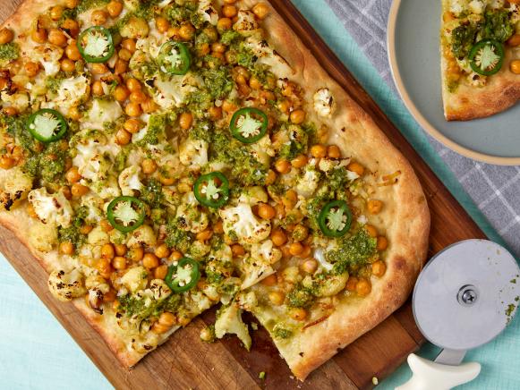 Cauliflower-Chickpea Flatbread Recipe | Food Network Kitchen | Food Network