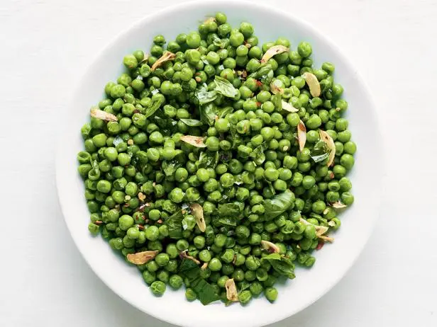 Peas with Garlic Oil Recipe | Food Network Kitchen | Food Network