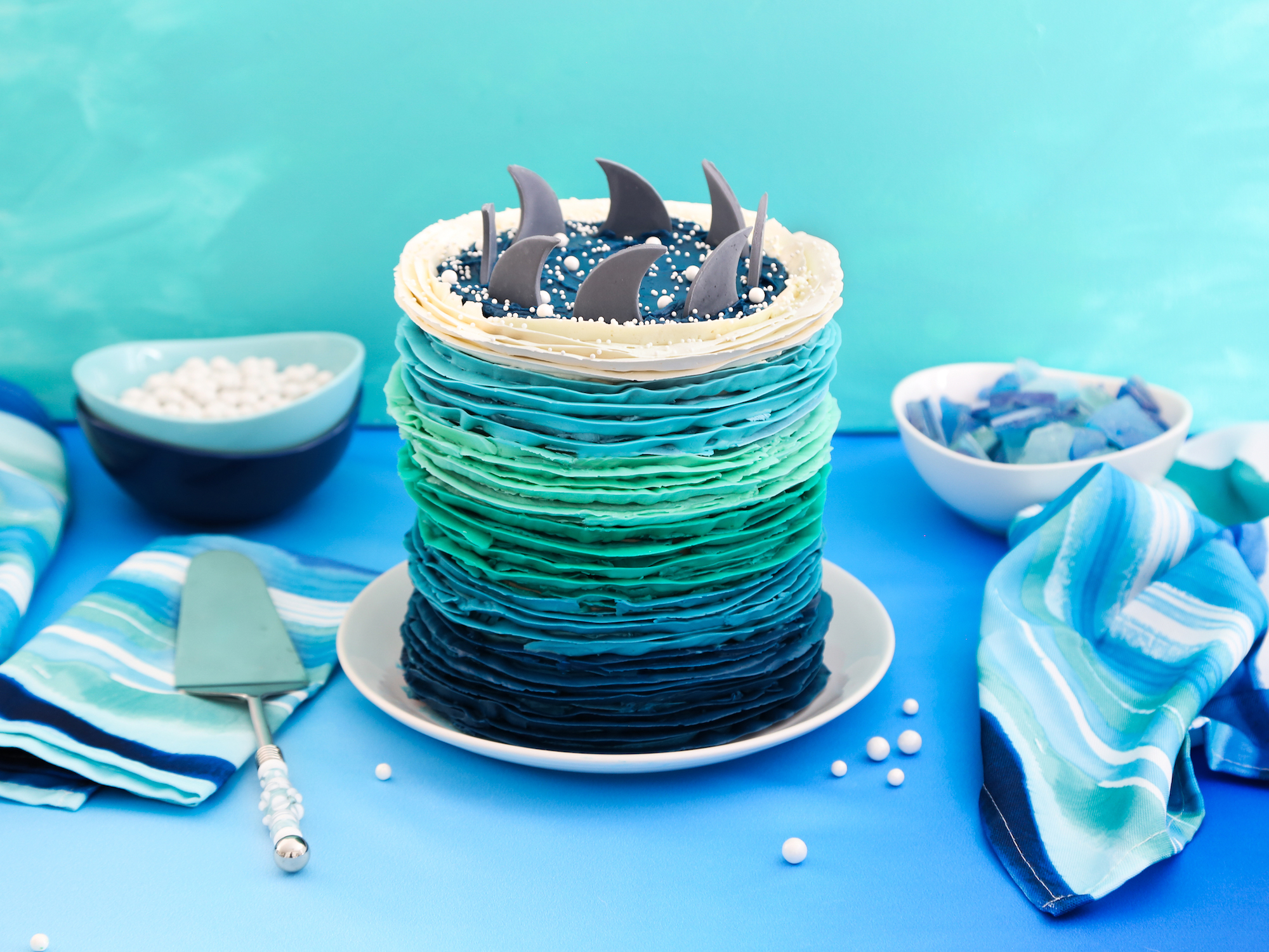 Ombre Wave Shark Cake Recipe - Chef's Resource Recipes