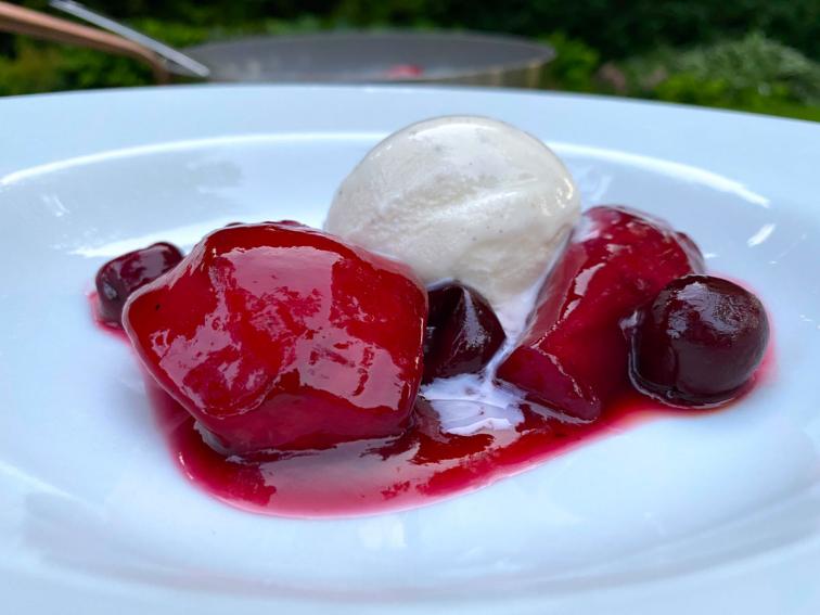 Red Wine-Poached Fruit Recipe | Michael Symon | Food Network