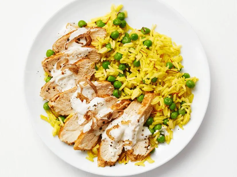 One Pot Saffron Rice with Spiced Chicken Breast Recipe | Food Network ...