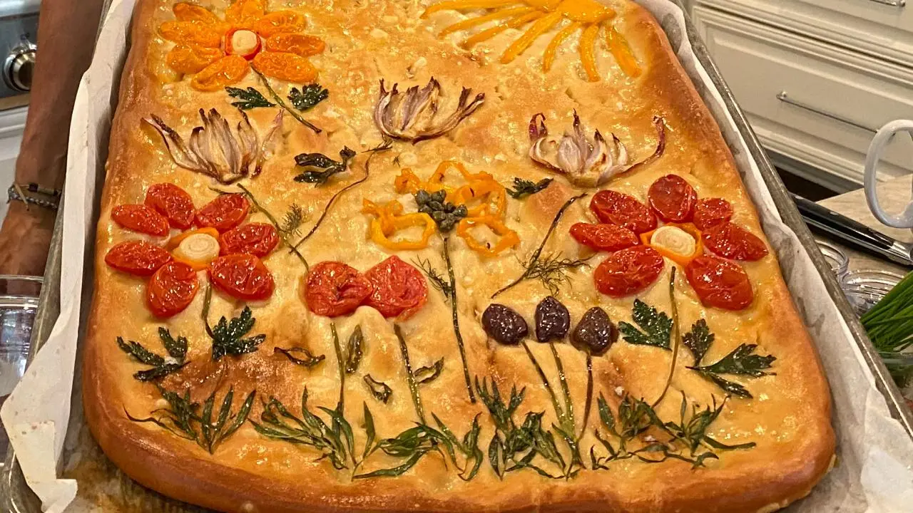 Garden Focaccia Recipe | Geoffrey Zakarian | Food Network