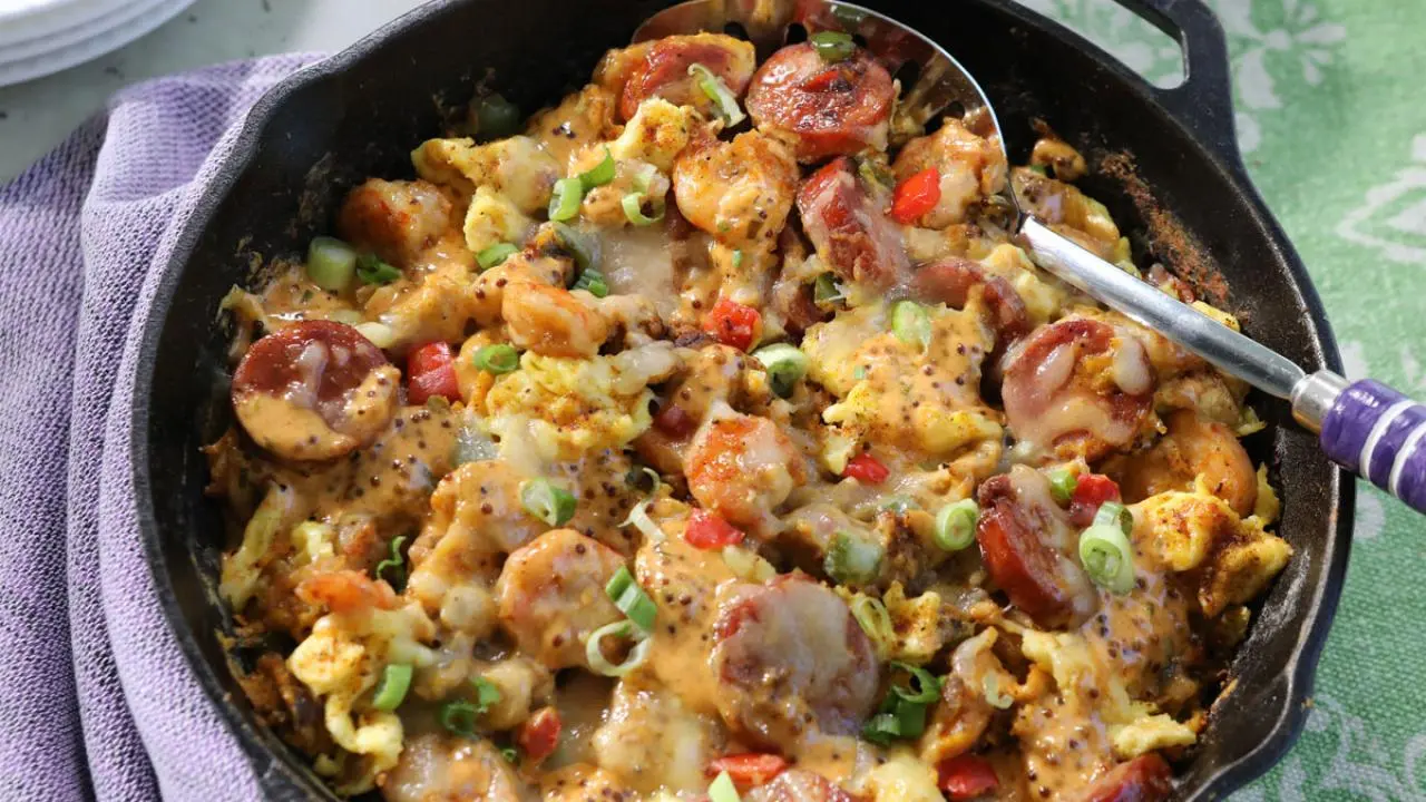 Cheesy Creole Breakfast Skillet Recipe | Kardea Brown | Food Network