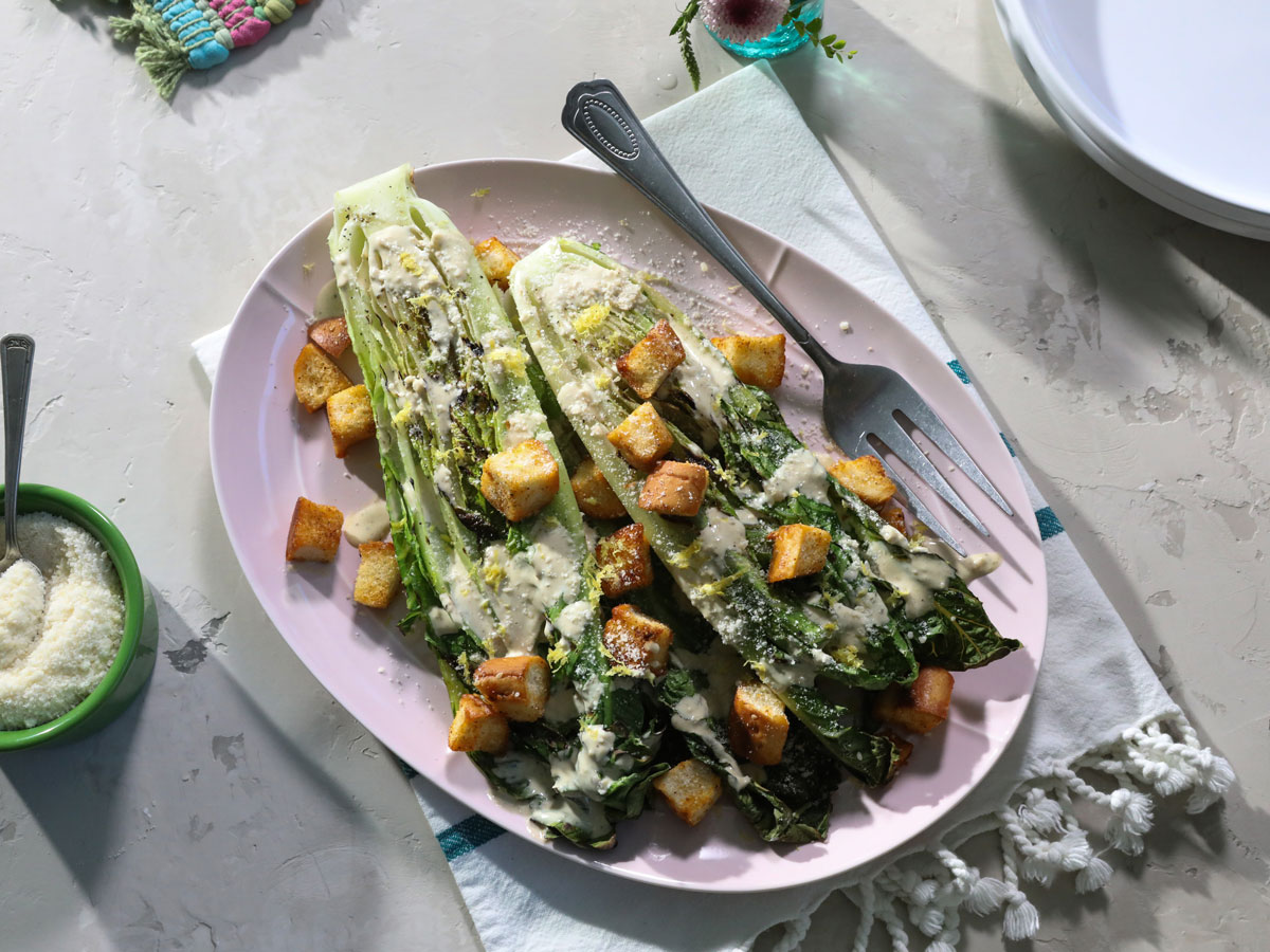 Grilled Romaine Caesar Salad Recipe - Chef's Resource Recipes