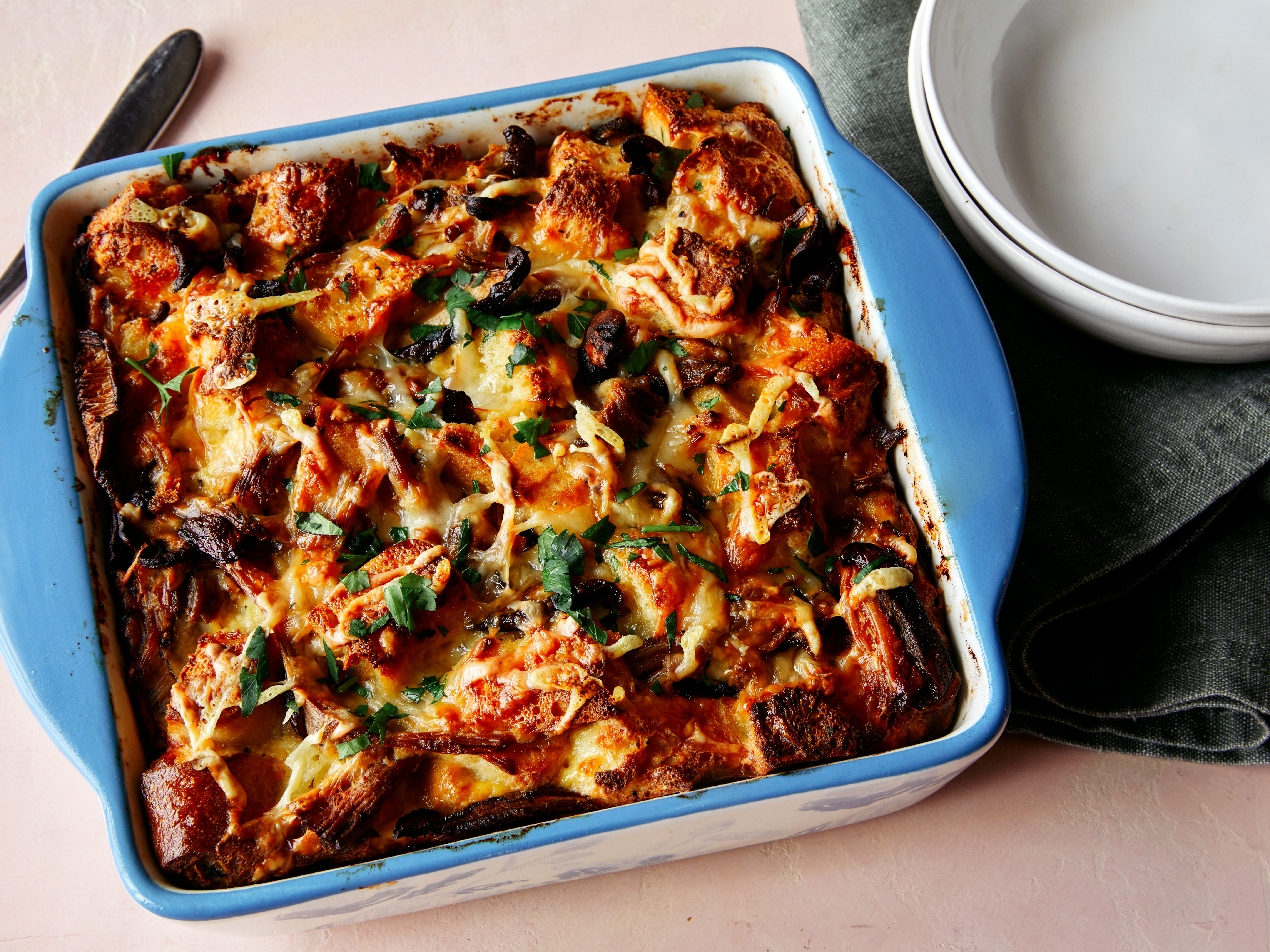 Slow-Roasted Pork and Mushroom Strata Recipe - Chef's Resource Recipes