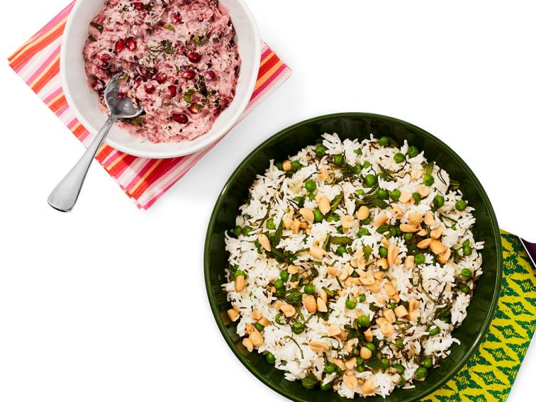 Pea and Peanut Pulao with Pickled Beet Raita Recipe | Aarti Sequeira ...