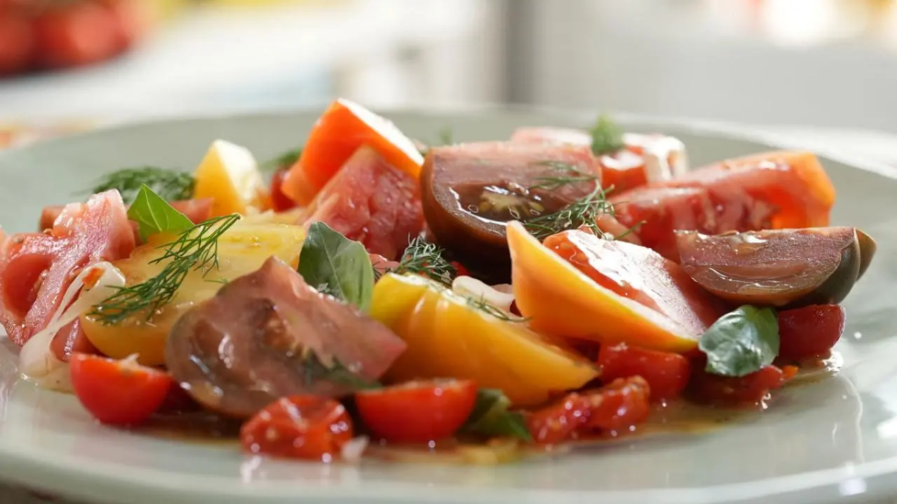Triple Tomato Salad Recipe | Geoffrey Zakarian | Food Network