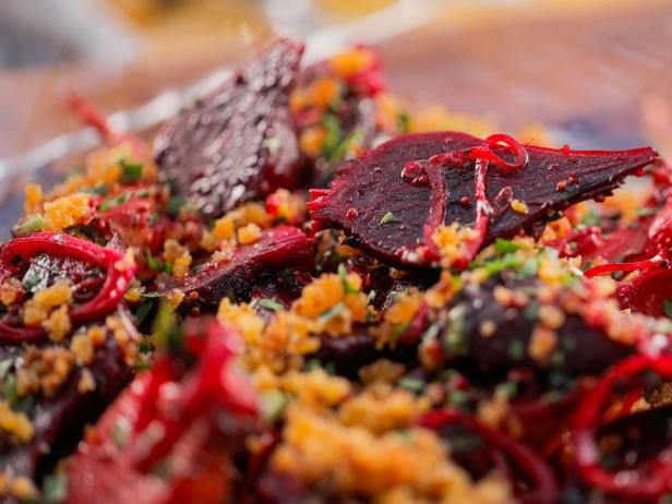 Marinated Beets with Charred Onion Crema Recipe | Food Network