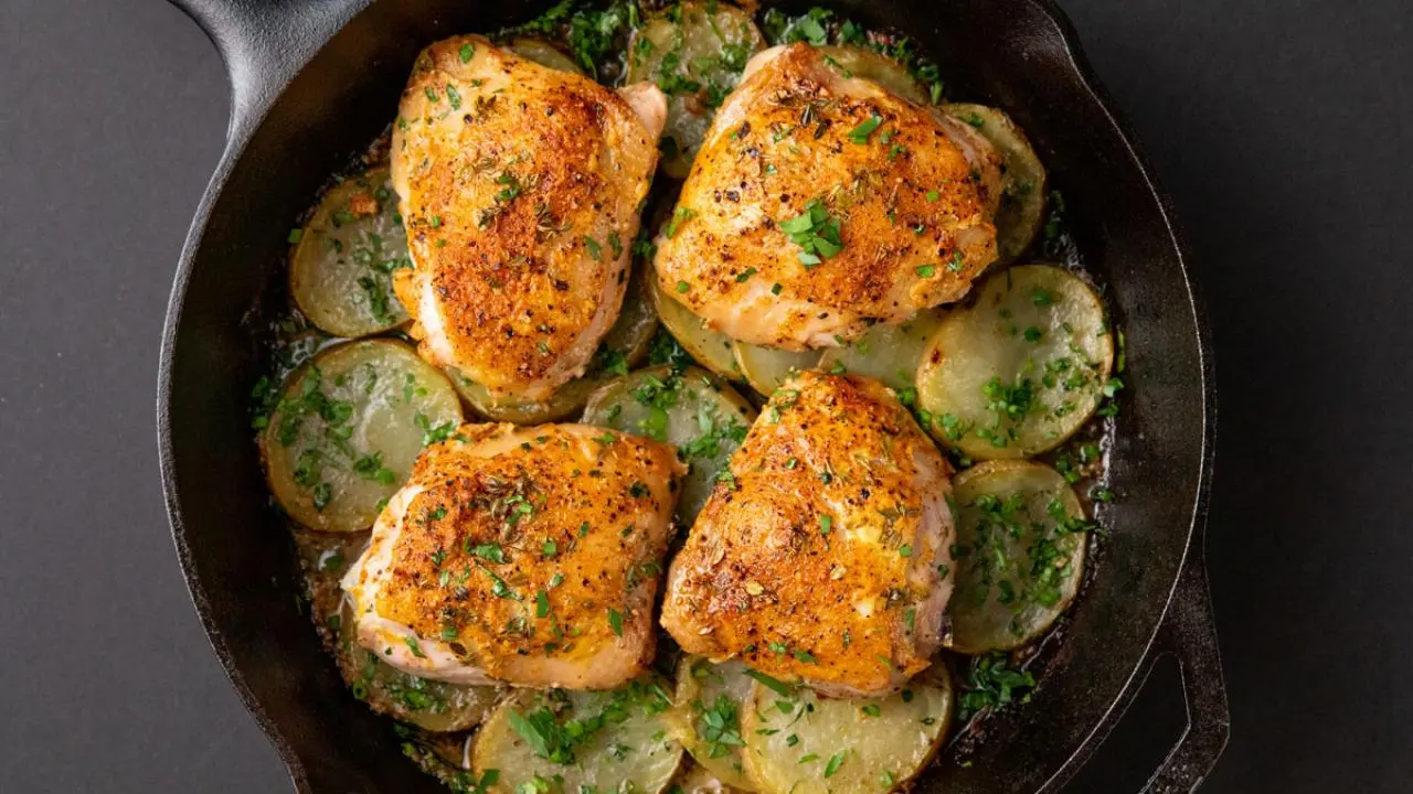 Skillet-Roasted Chicken & Potatoes Recipe | Ina Garten | Food Network