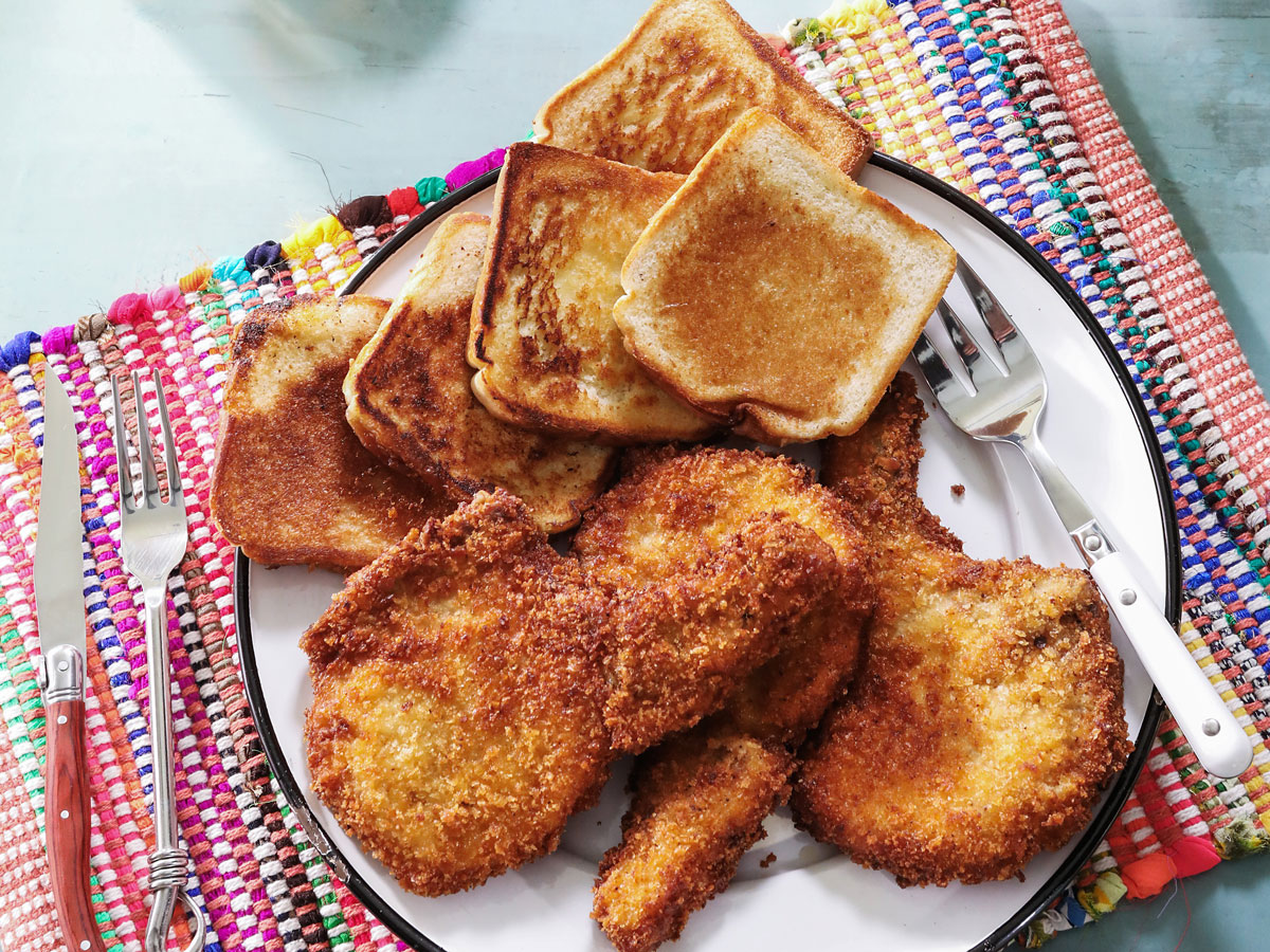 Panko Fried Pork Chops with Texas Toast Recipe - Chef's Resource Recipes