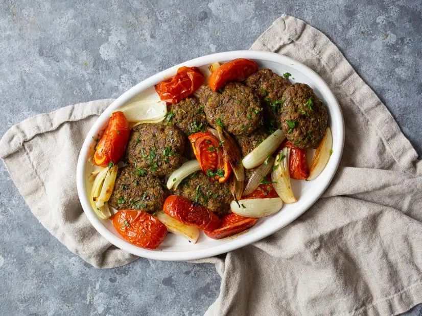 Sheet Pan Kofta and Tomatoes Recipe | Food Network Kitchen | Food Network