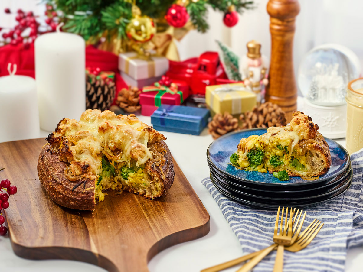 French Onion Breakfast Bread Bowl with Broccoli Recipe - Chef's ...
