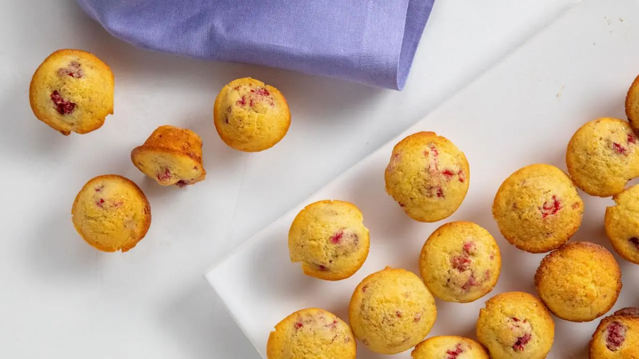 Fresh Raspberry Mini Corn Muffins Recipe | Ina Garten | Food Network